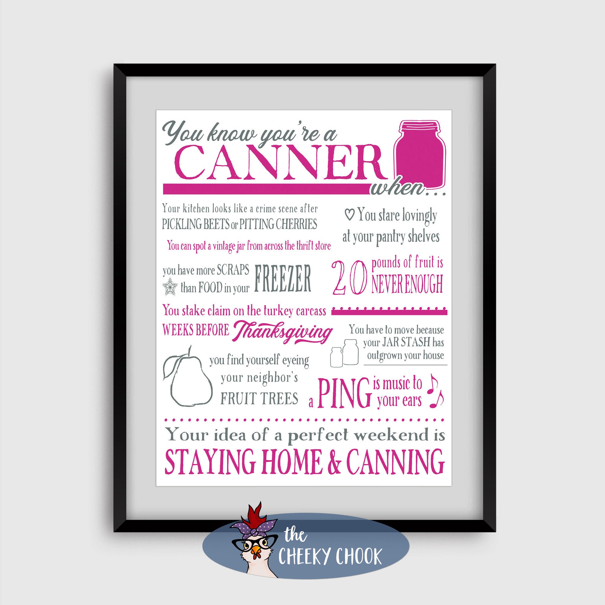 Canning Print: You Know You're A Canner When...funny Canning Gift ...