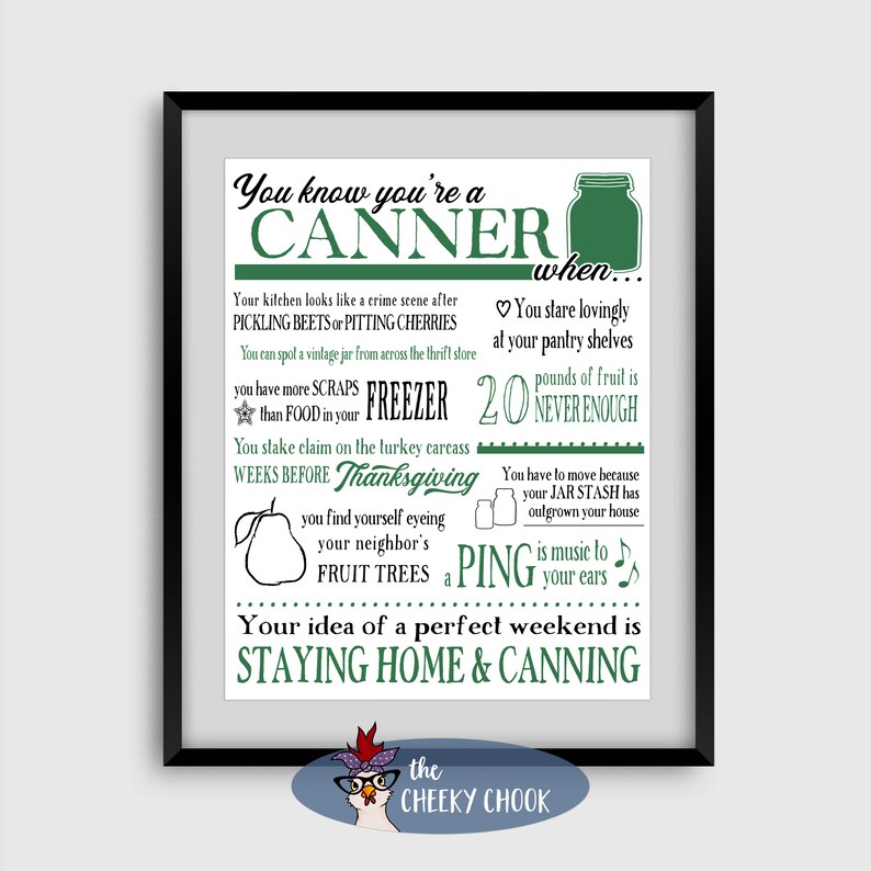 Digital Printable: You Know You're A Canner When...funny Canning Gift ...