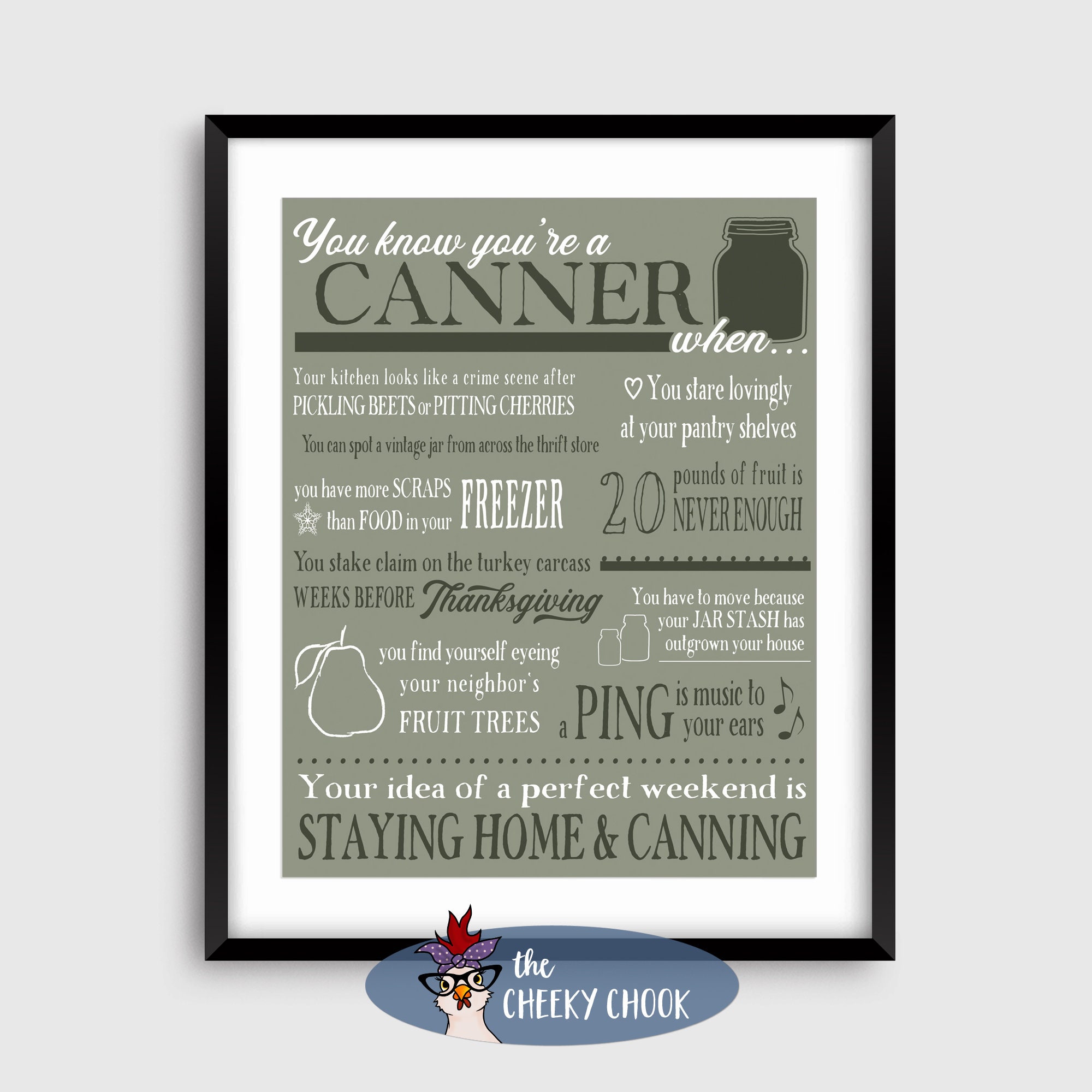 Digital Printable: You Know You're A Canner When...funny Canning Gift ...
