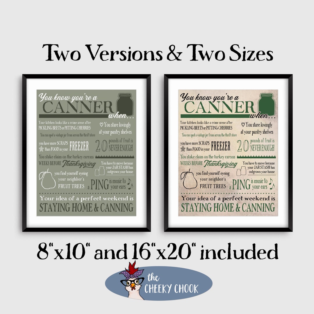 Digital Printable: You Know You're A Canner When...funny Canning Gift ...