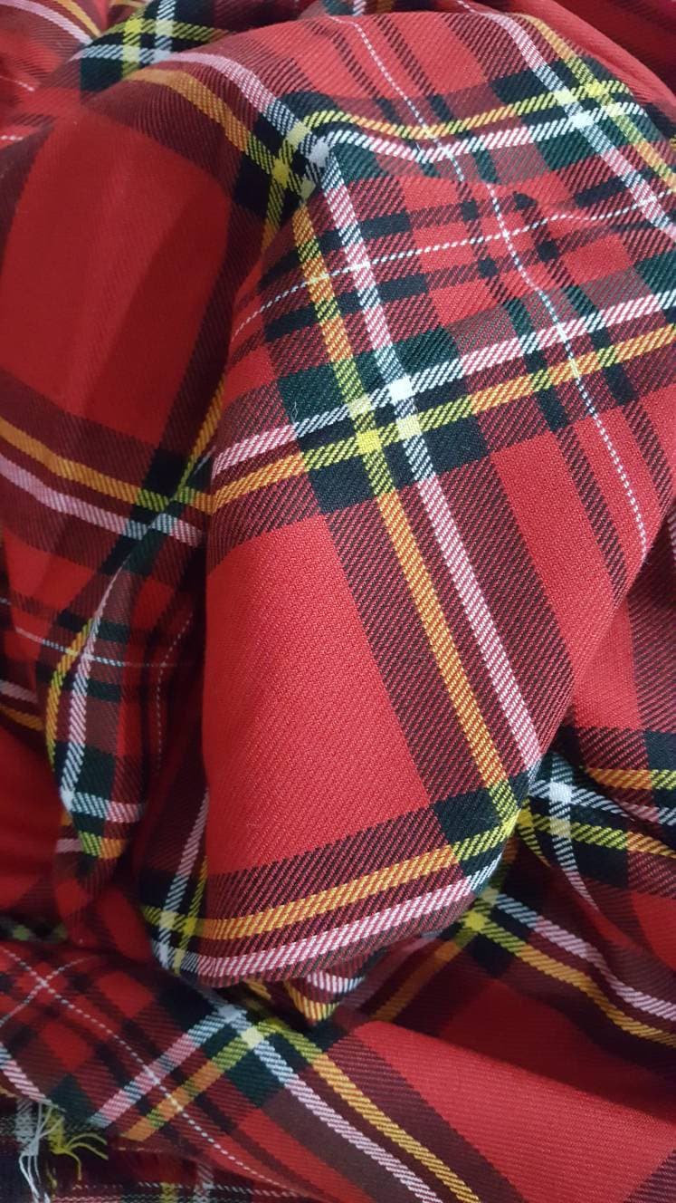 Rotes Kariertes Kleid Tartan STOFF Viskose Kariert Fashion - Etsy.de