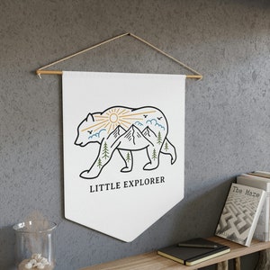 Little Explorer Pennant | Pennant Flag Wall Art Banner, Explore Wall ...