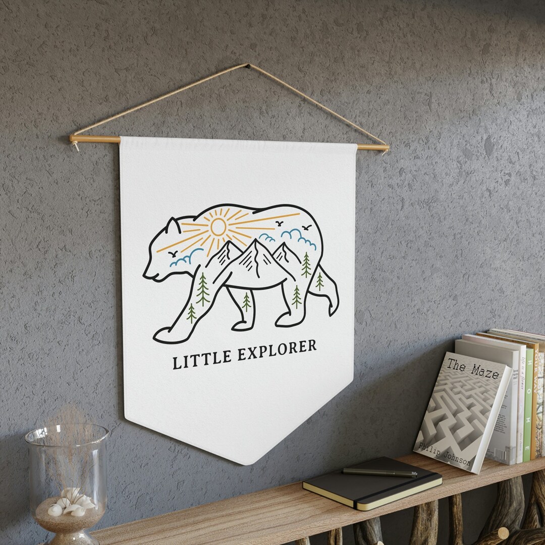 Little Explorer Pennant | Pennant Flag Wall Art Banner, Explore Wall ...