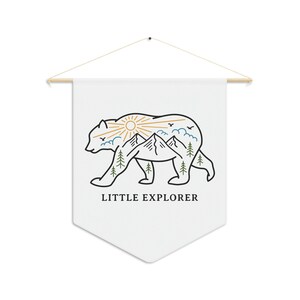 Little Explorer Pennant | Pennant Flag Wall Art Banner, Explore Wall ...
