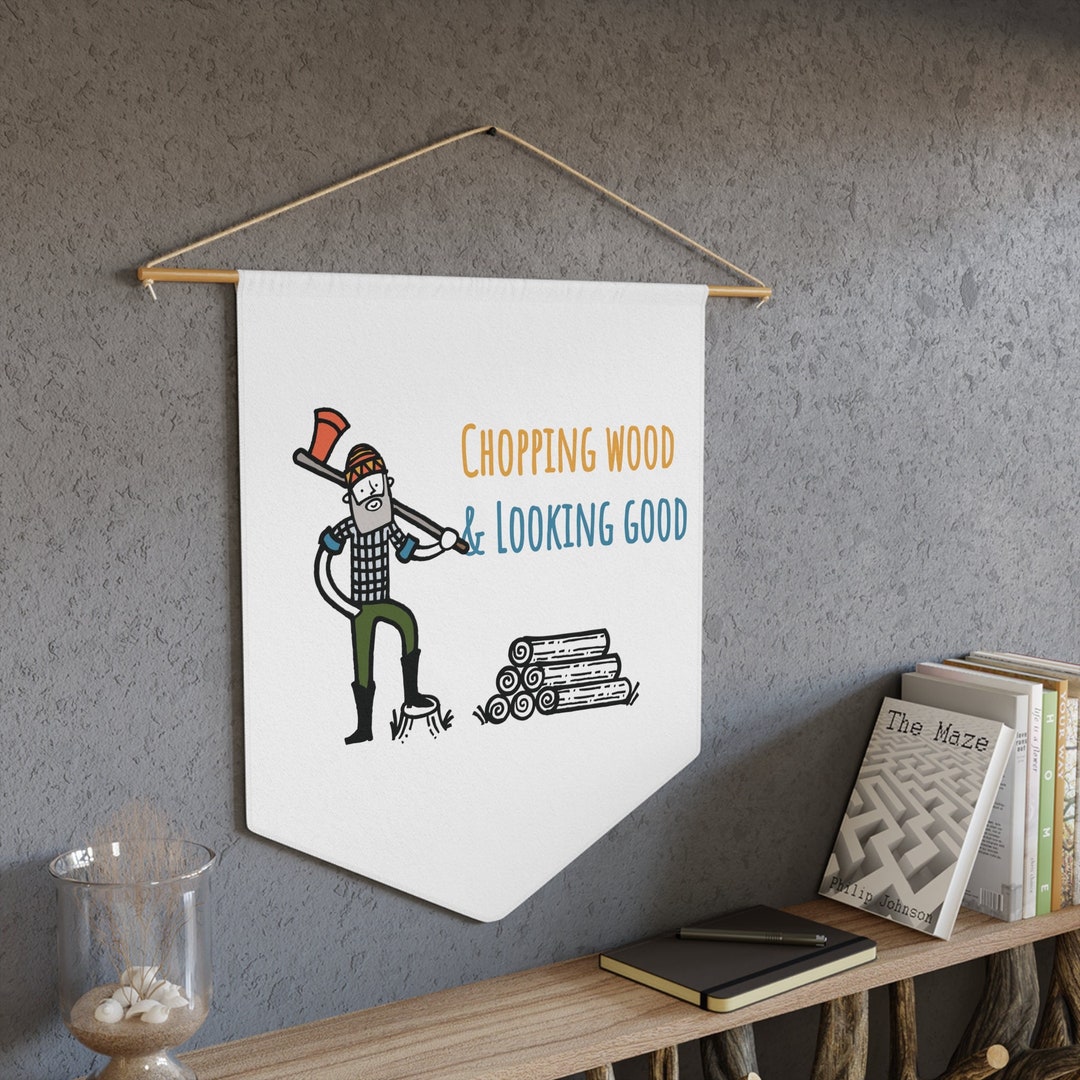 Lumberjack Pennant | Pennant Flag Wall Art Banner, Chopping Wood Wall ...