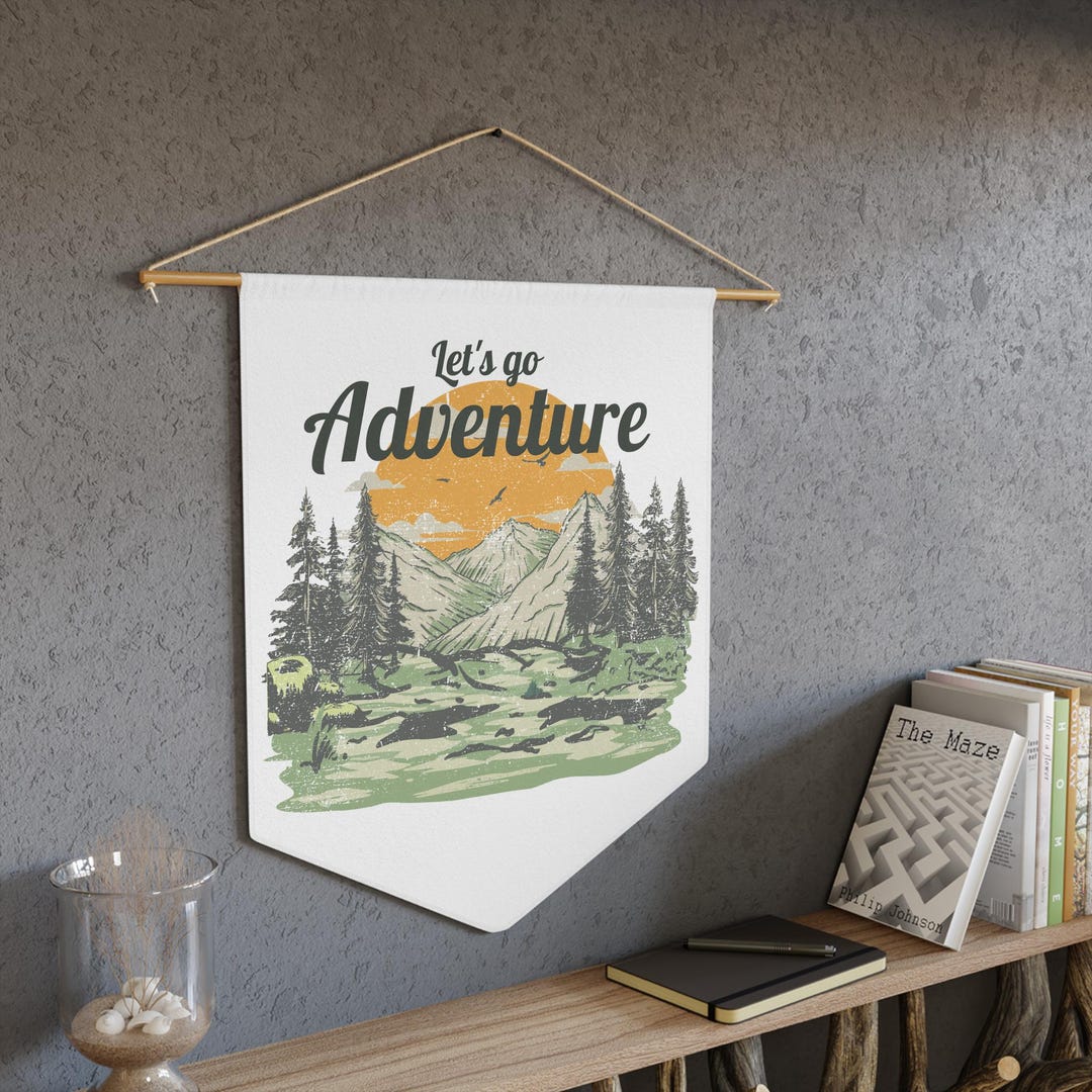 Kids Wall Pennant Let's Go Adventure, Nursery Wall Decor, Children's ...