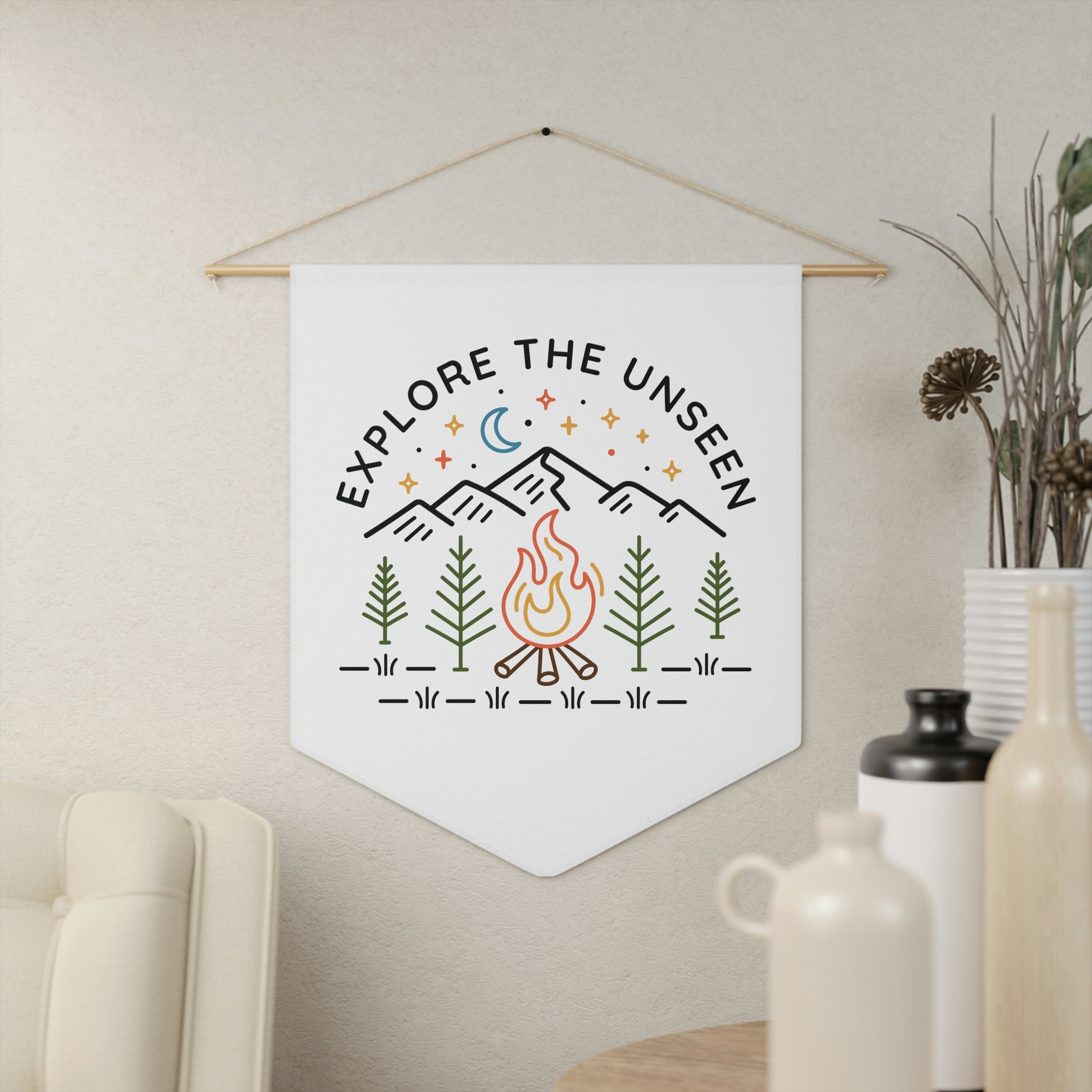 Explore the Unseen Pennant | Pennant Flag Wall Art Banner, Explore Wall ...