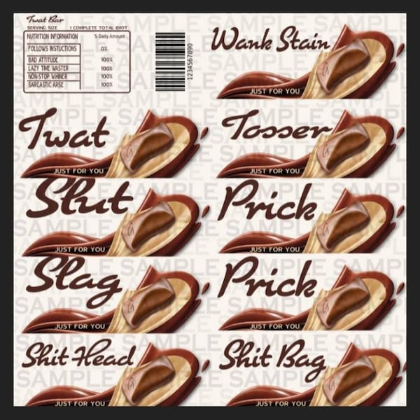 Rude Chocolate Bar Wrappers - Etsy UK