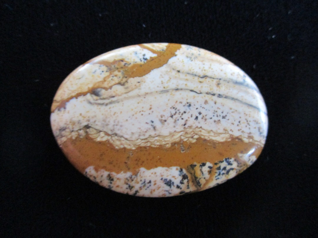 Picture Jasper- Beautiful Oregon Jasper- Hand Cut & Polished Cab 35mm X ...