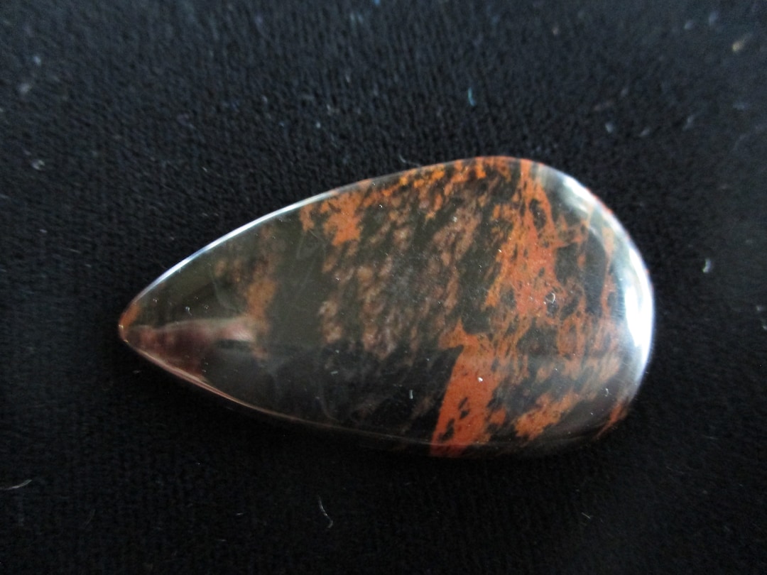 Mahogany Obsidian -pear Shape Cab 36mm X 21.5mm- Oregon Material - Etsy