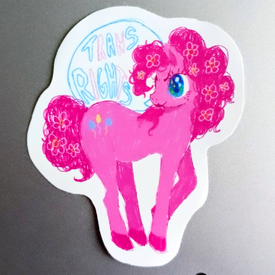 MLP My Little Pony Pinkie Pie Trans Rights Sticker - Etsy