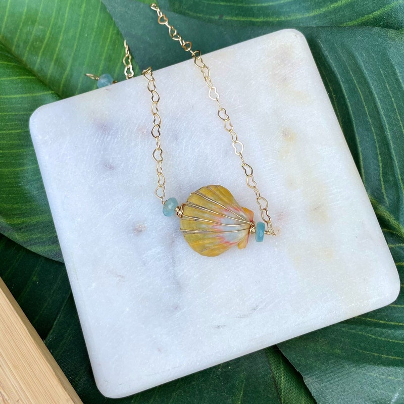 Shell Heart Necklace - Etsy