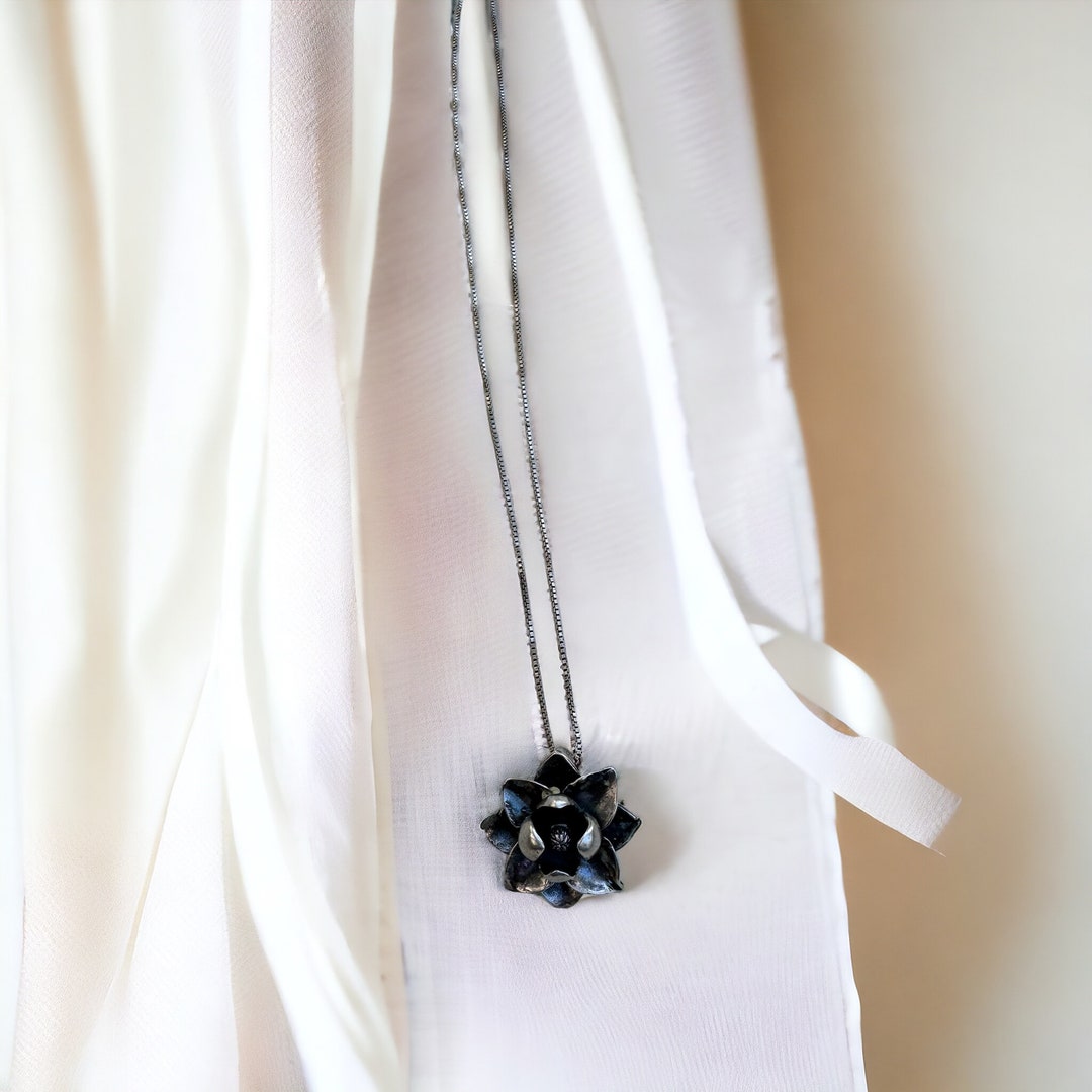 Magnolia Necklace Sterling Silver Southern Necklace - Etsy