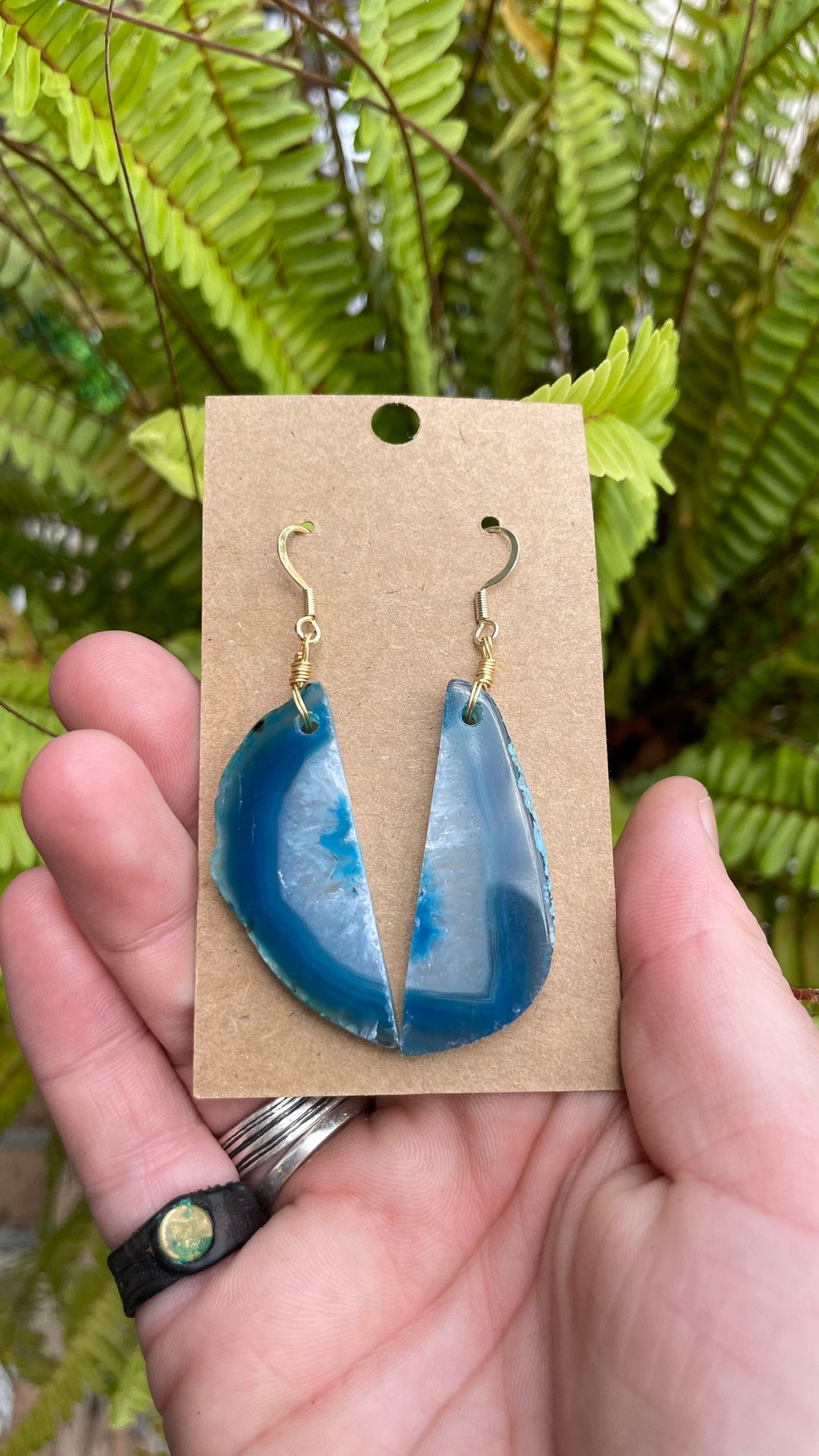 Royal Blue Real Geode Earrings - Etsy