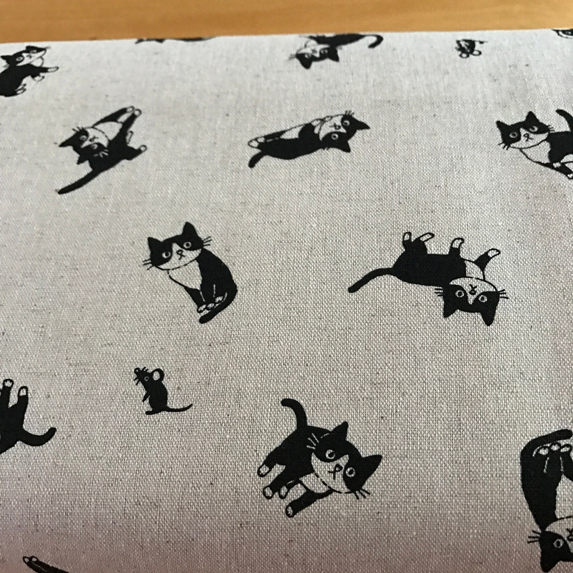 Cream Tuxedo Neko Canvas Cotton Linen Fabric Made in Japan - Etsy