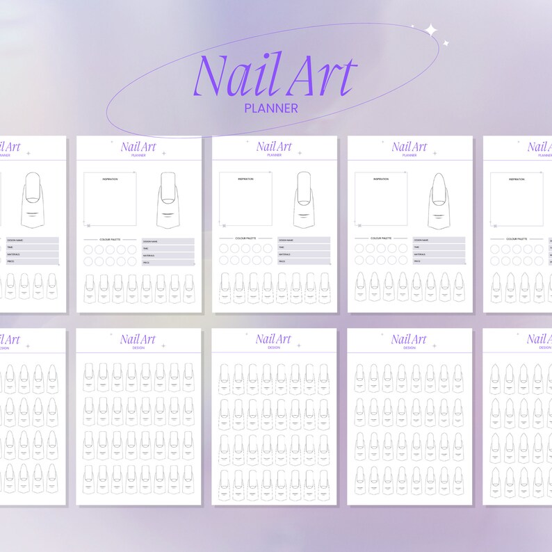 Nail Art Planner // 24 Pages Printable Nail Design and - Etsy