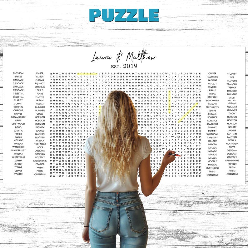 Giant Custom Poster, Personalized Word Search Puzzle Poster ...
