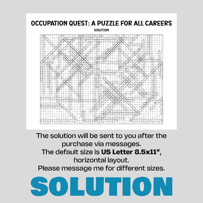 Gigantic Occupations 48x36" 100-word Word Search Puzzle Poster, Party ...
