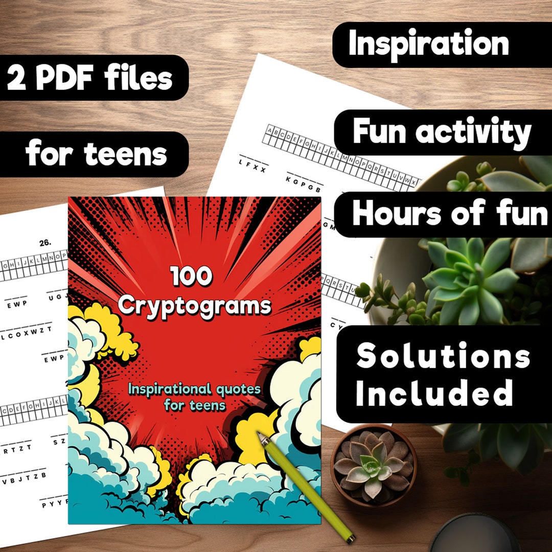 100 Cryptograms Inspirational Quotes for Teens Puzzles - Etsy