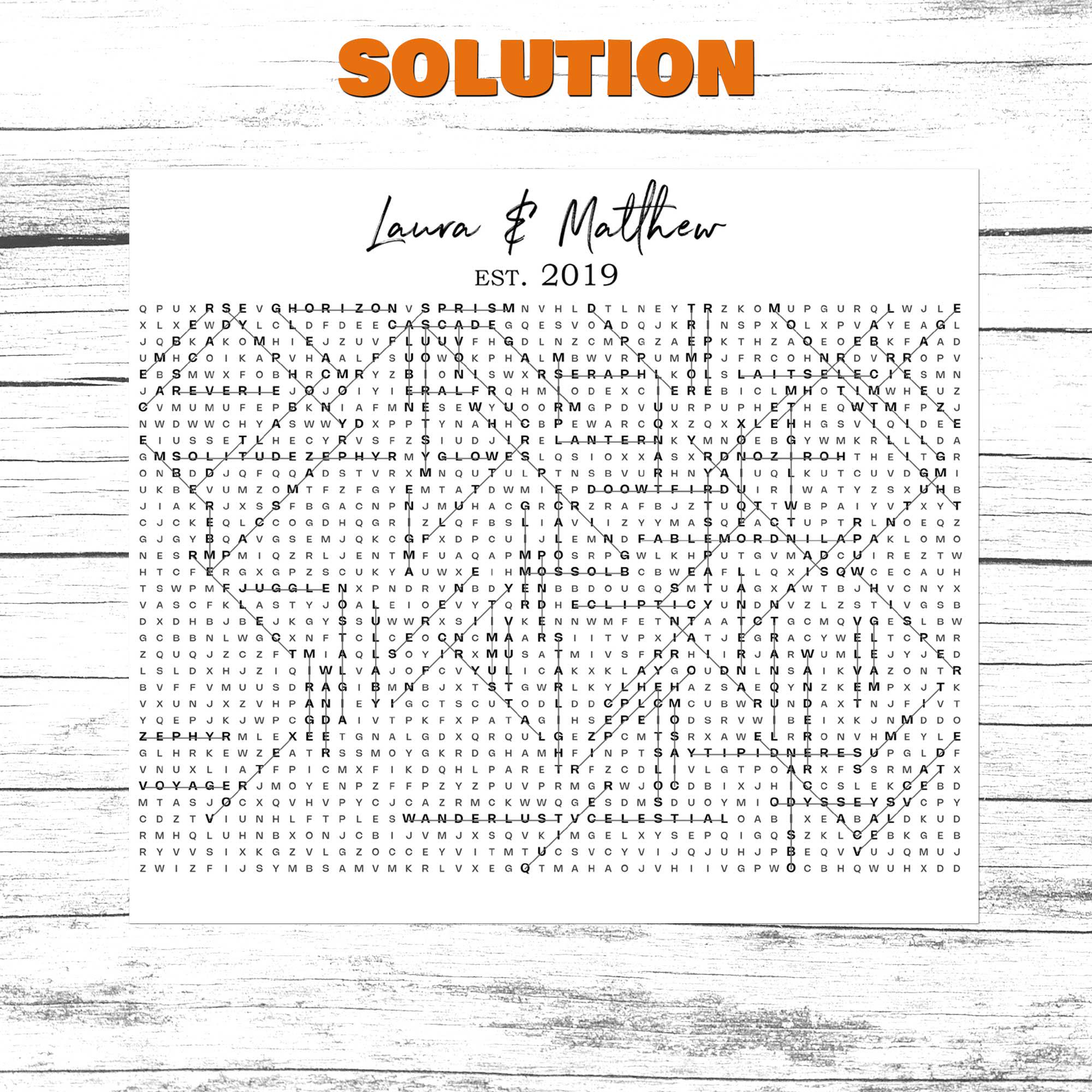 Giant Custom Poster, Personalized Word Search Puzzle Poster ...