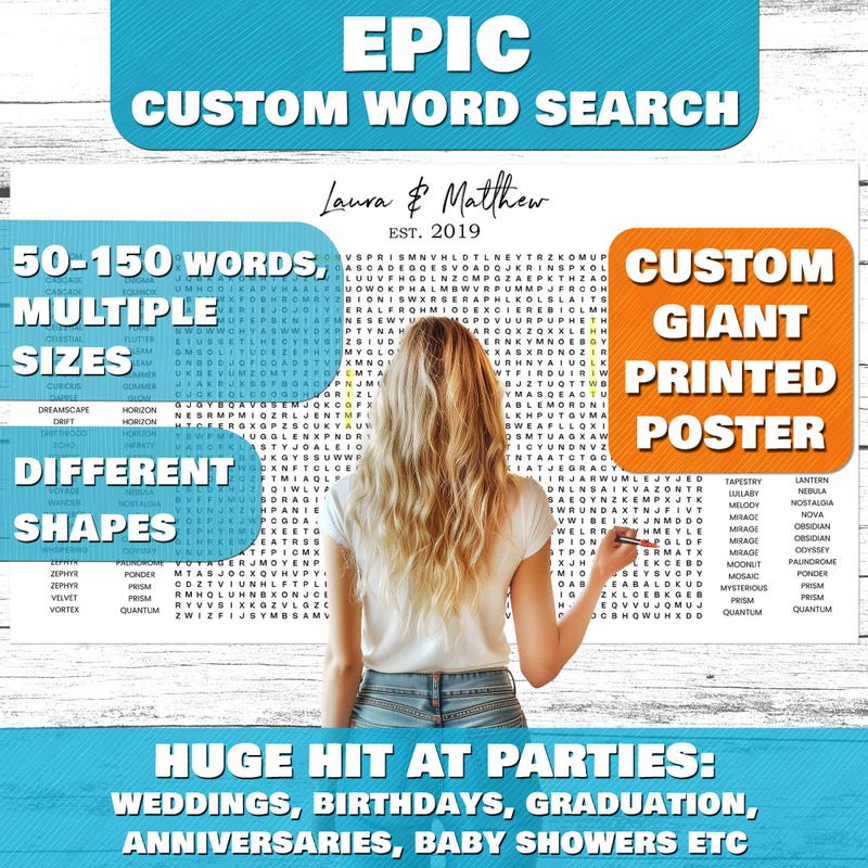 Birthday Word Search Poster - Etsy