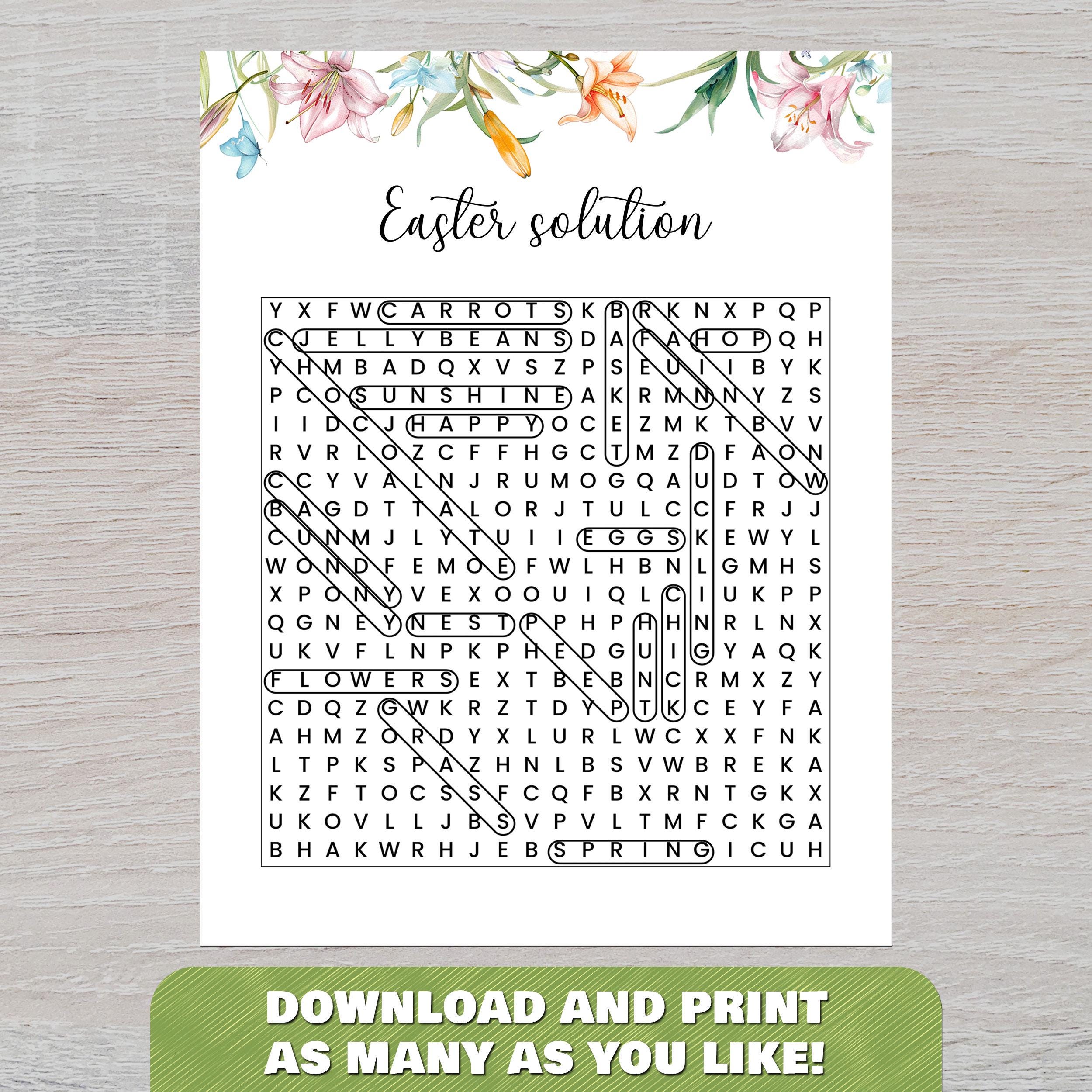 Printable Digital Easter Word Search Puzzle, Classroom Activity, Word ...