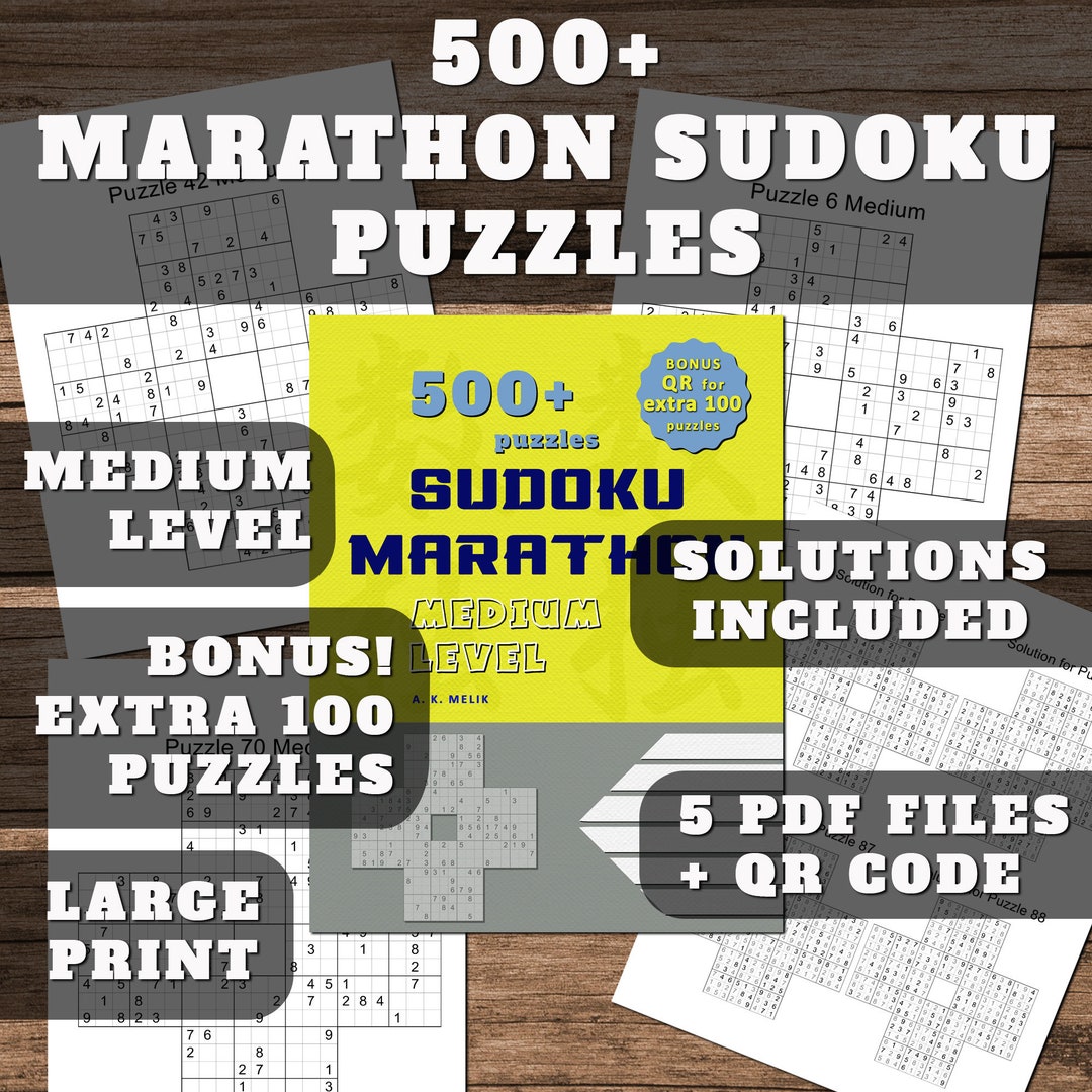 500 Medium-level MARATHON Sudoku Puzzles for Adults, Teens, and Seniors ...