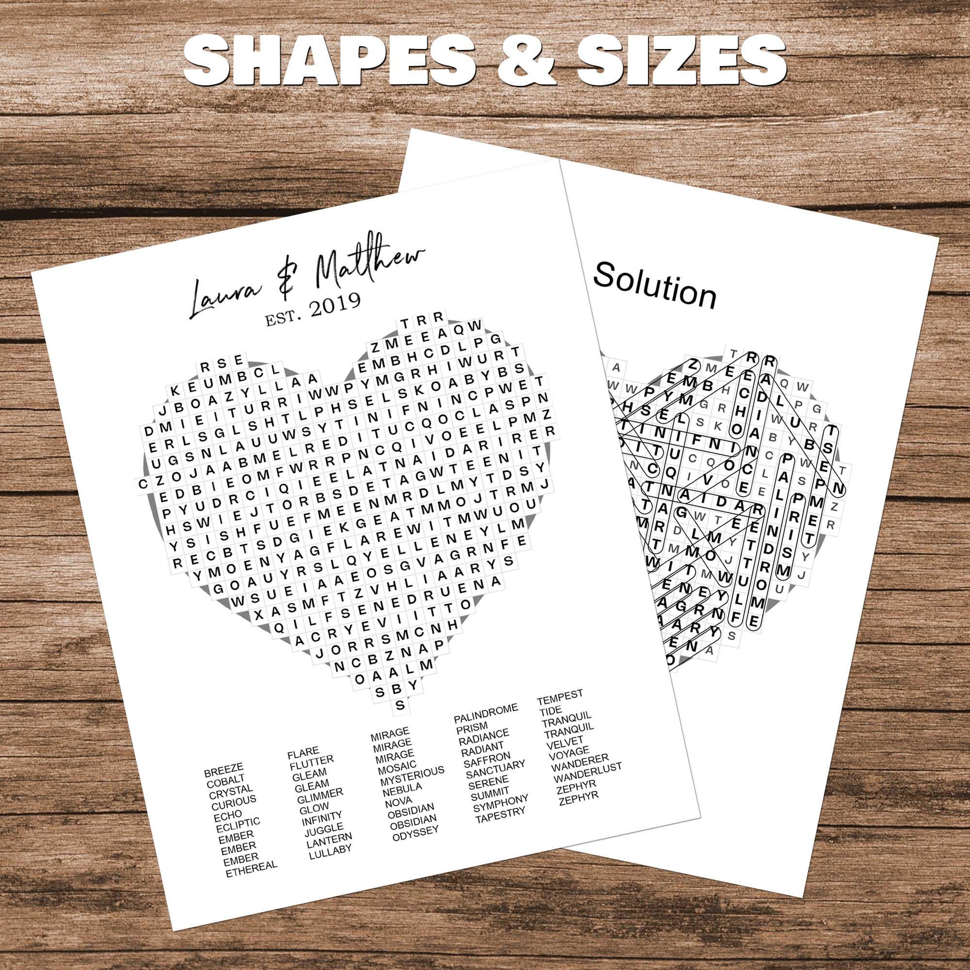 Giant Custom Poster, Personalized Word Search Puzzle Poster ...