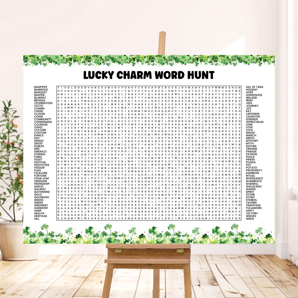 Gigantic St Patrick's Day 48x36" 100-word Word Search Puzzle, Party ...