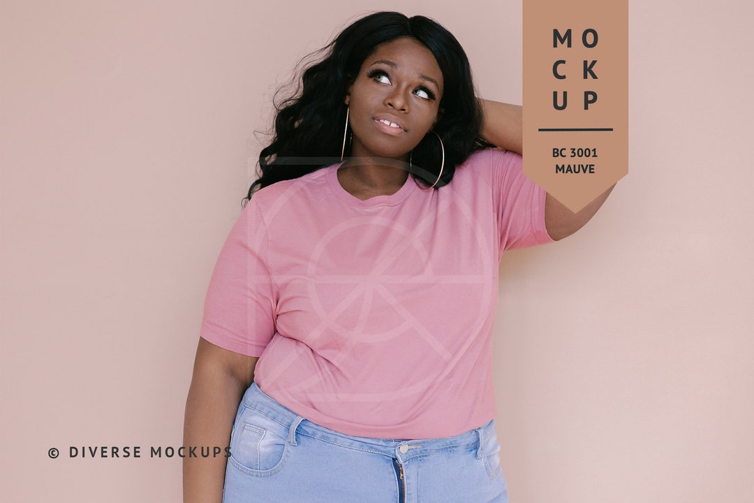 MOCKUP Valentines Day Mockup, Mauve Bella Canvas 3001 Tshirt, Plus Size ...