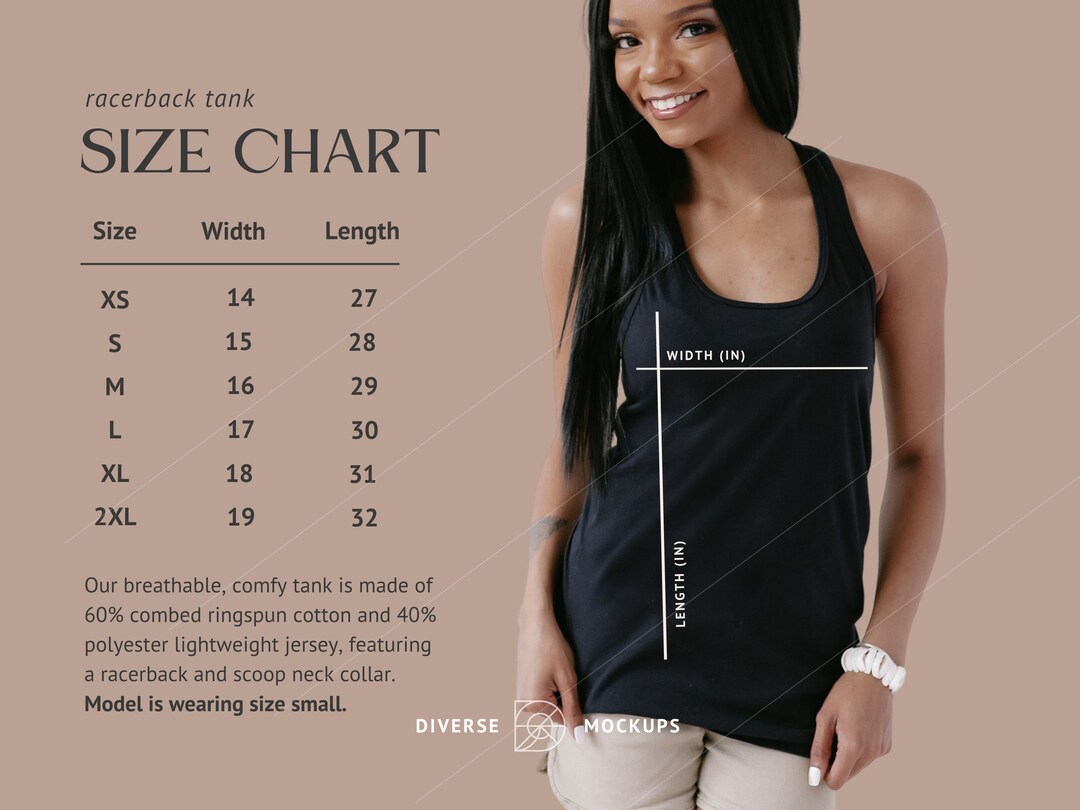 Next Level 1533 Size Chart | Racerback Tank Size Chart | Size Chart ...