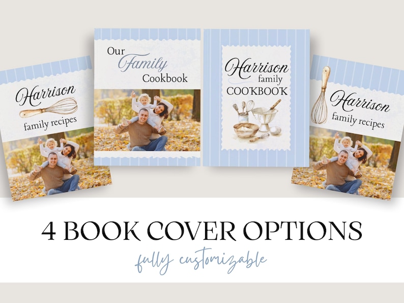 Editable Family Cookbook Template: Watercolor Design (canva Digital ...