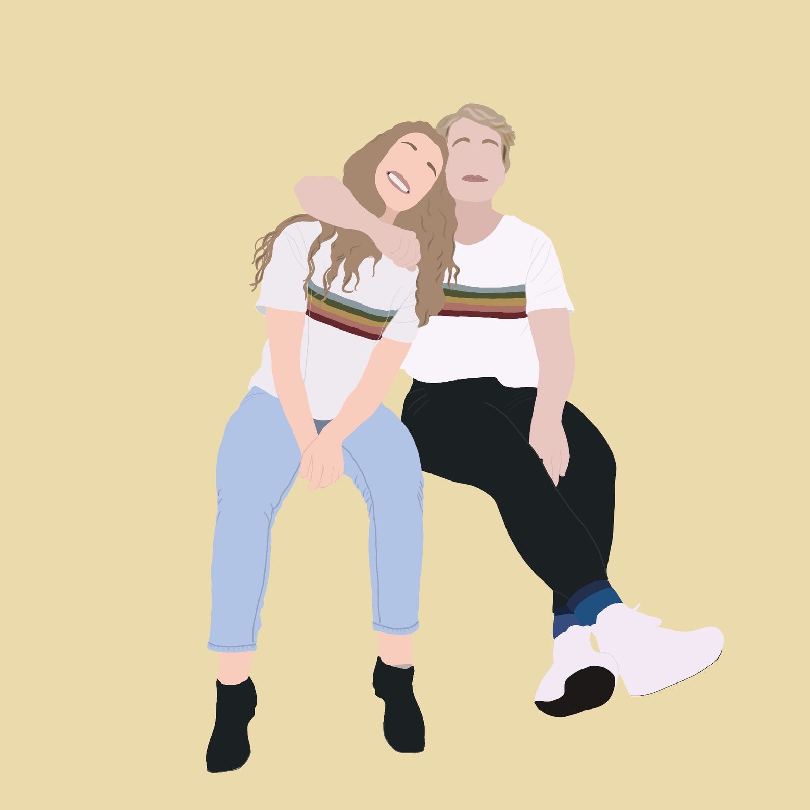 Custom Portrait Faceless Digital Portrait Minimalist Illustrated ...