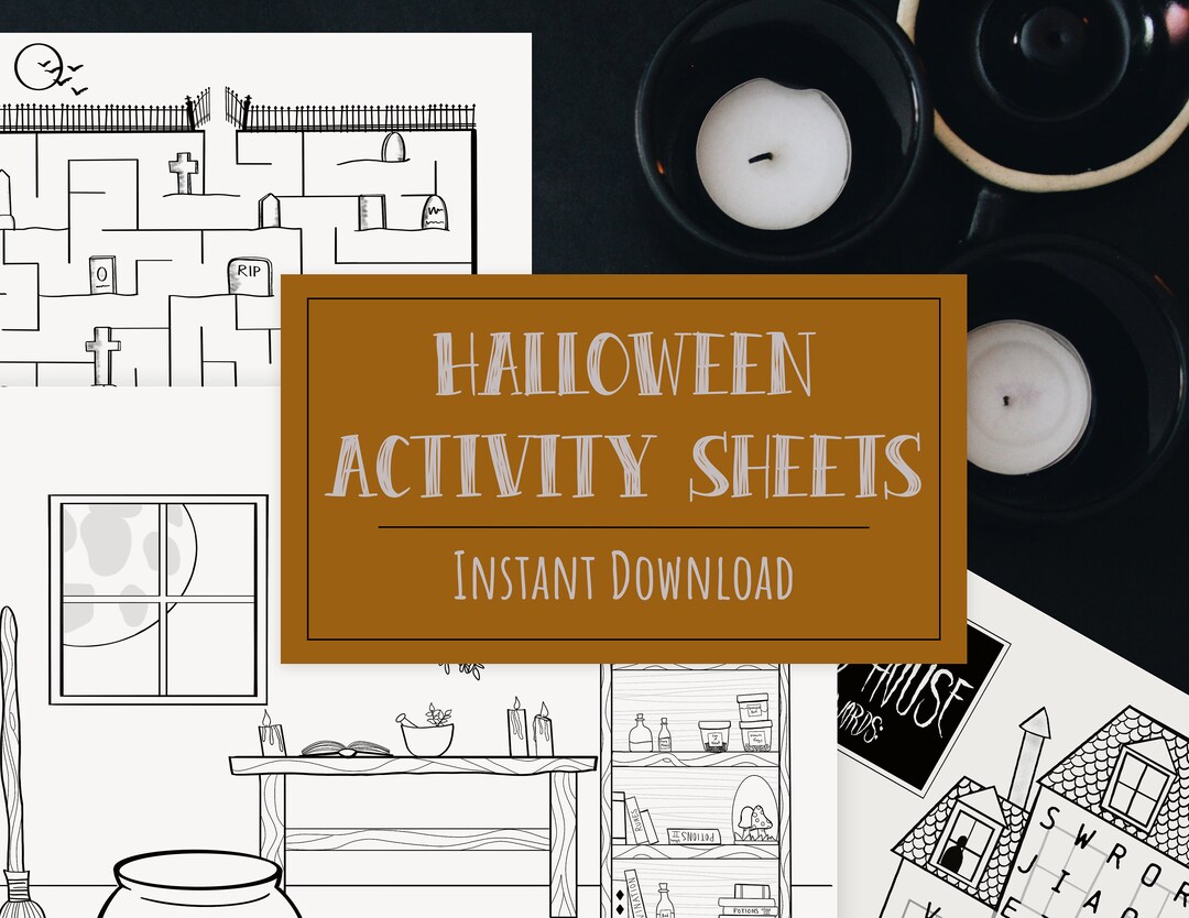 Halloween Printable Activity Sheet Bundle for Kids-printable - Etsy ...