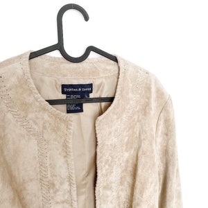 Vintage SUEDE Leather Blanket Stitch Jacket / Size S M - Etsy