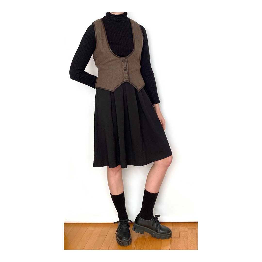 Vintage WOOL Blend Knit Ribbon Vest / Size M - Etsy