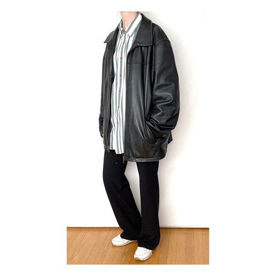 Vintage LEATHER Black Zip Jacket / Size L - XL - Etsy Vintage LEATHER Black Zip Jacket / Size L - XL - Etsy