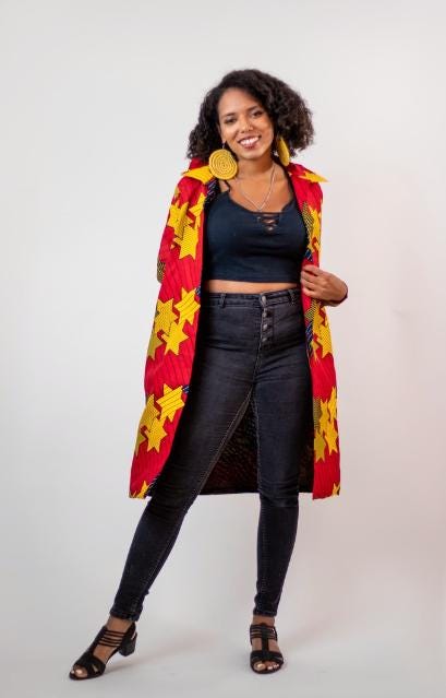 African Ankara Jacket|african Print Long Jacket| African Print Long ...