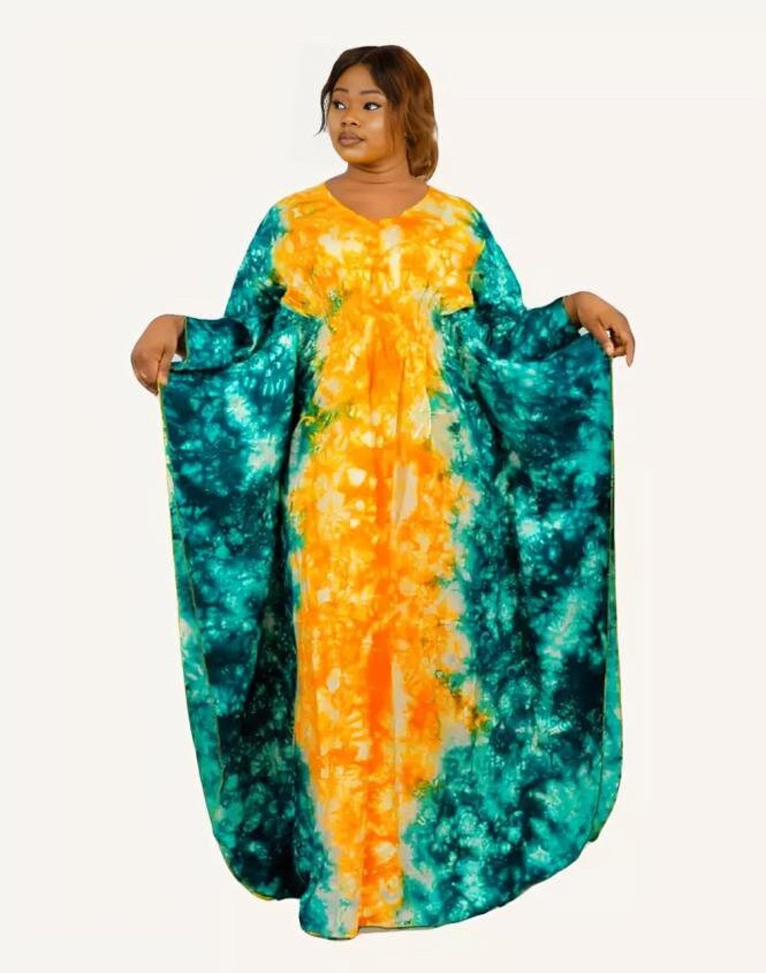 African Adire Silk Boubou Dresslong Boubou Dress| Rich Aunty Dress ...