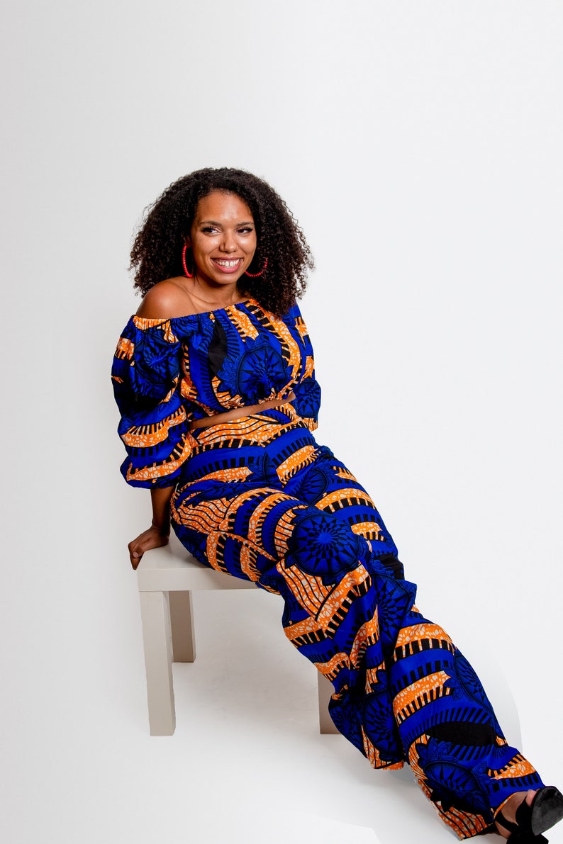 African 2 Piece Set,african Crop Top and Pant,ankara Pants and Crop Top ...