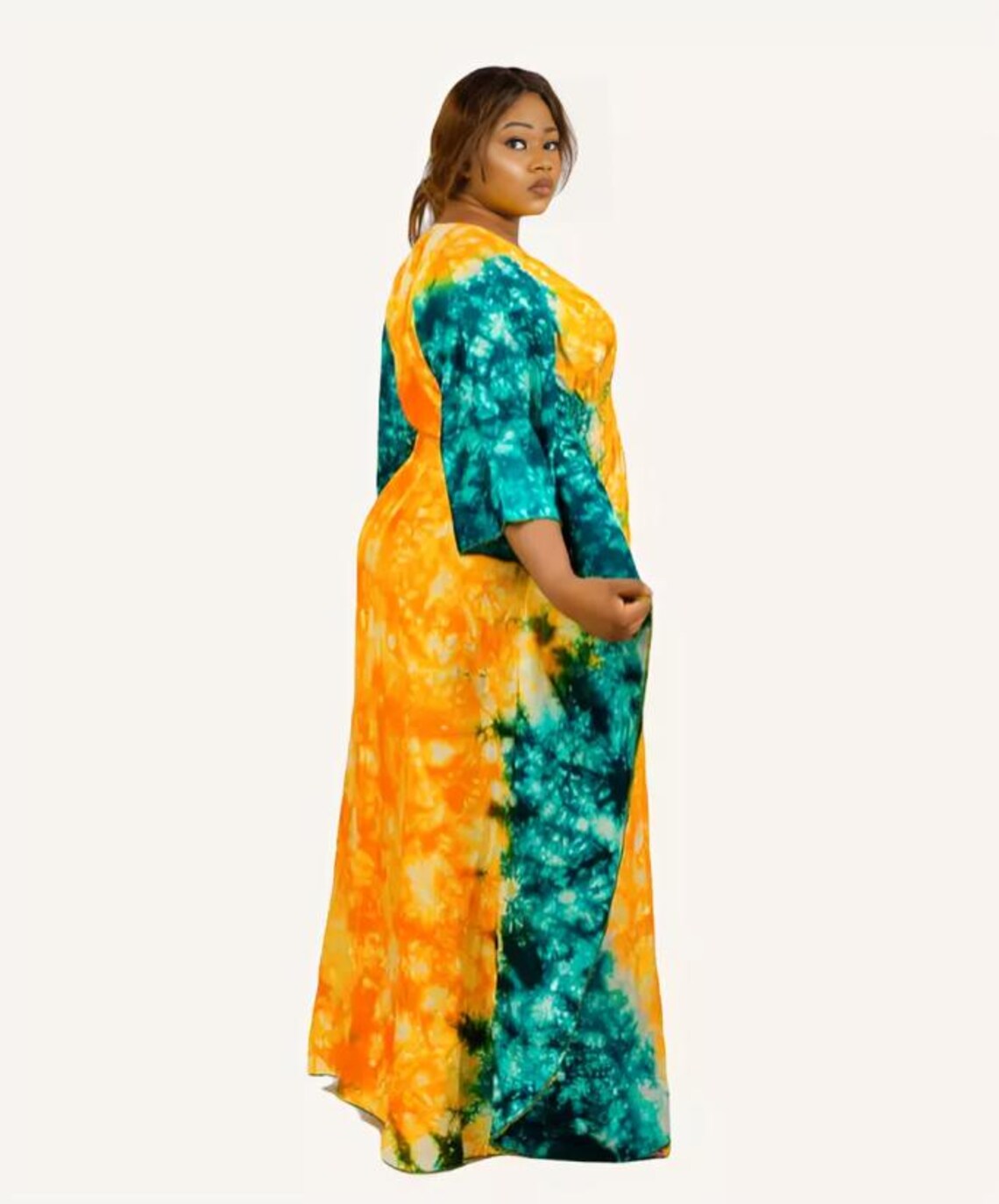 African Adire Silk Boubou Dresslong Boubou Dress| Rich Aunty Dress ...