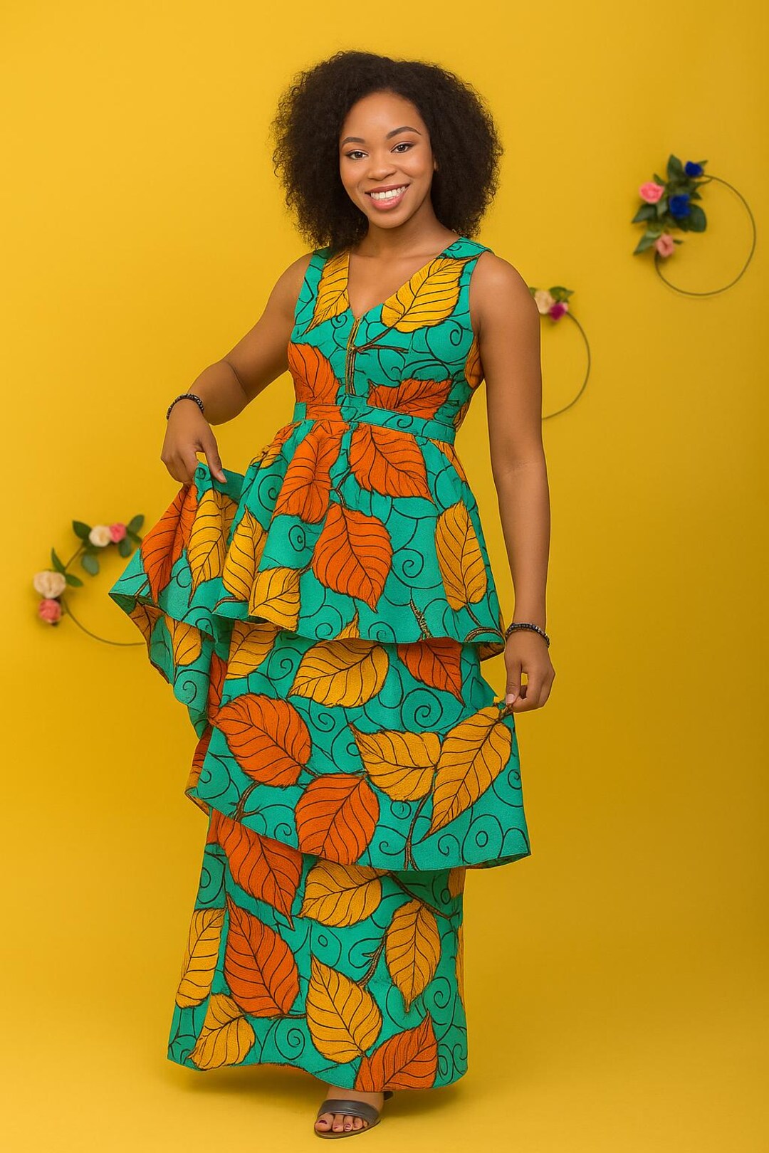 African Print 3-step Maxi Dress| Ankara Fabric| Ankara 3 Step Gown ...