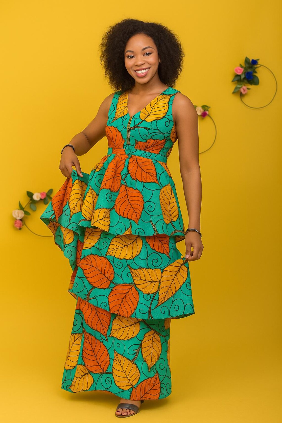 African Print 3-step Maxi Dress| Ankara Fabric| Ankara 3 Step Gown ...