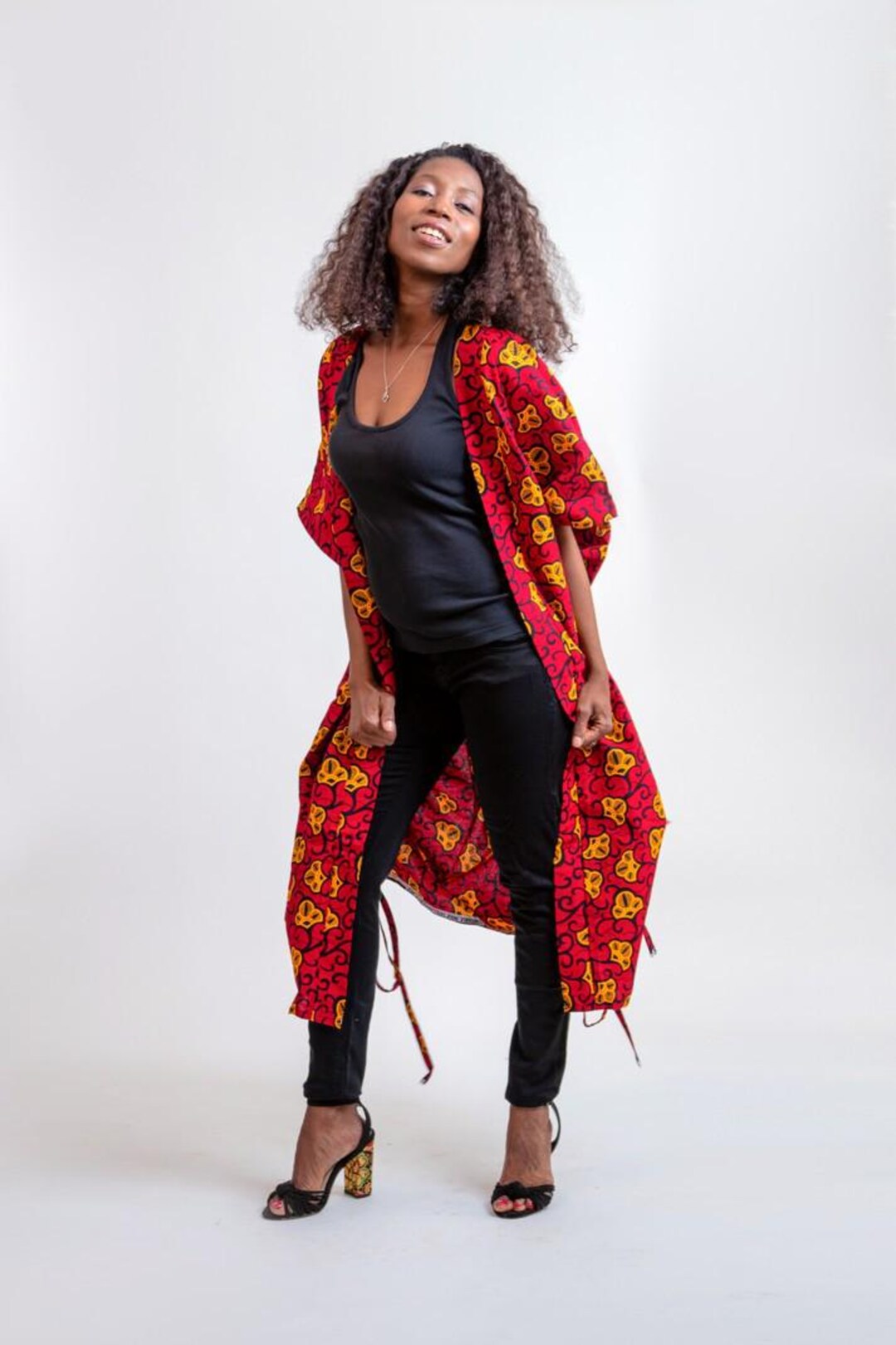 Drawstring Kimono Jacket| Ankara Kimono Jacket| Ankara Long Jacket ...