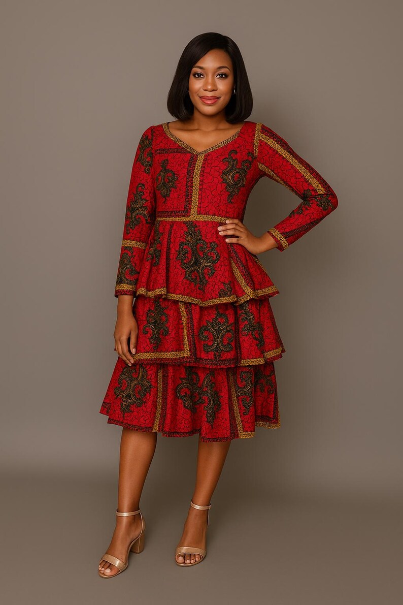 African 3 Steps Flared Dress| Ankarachic| Africanprintdress ...