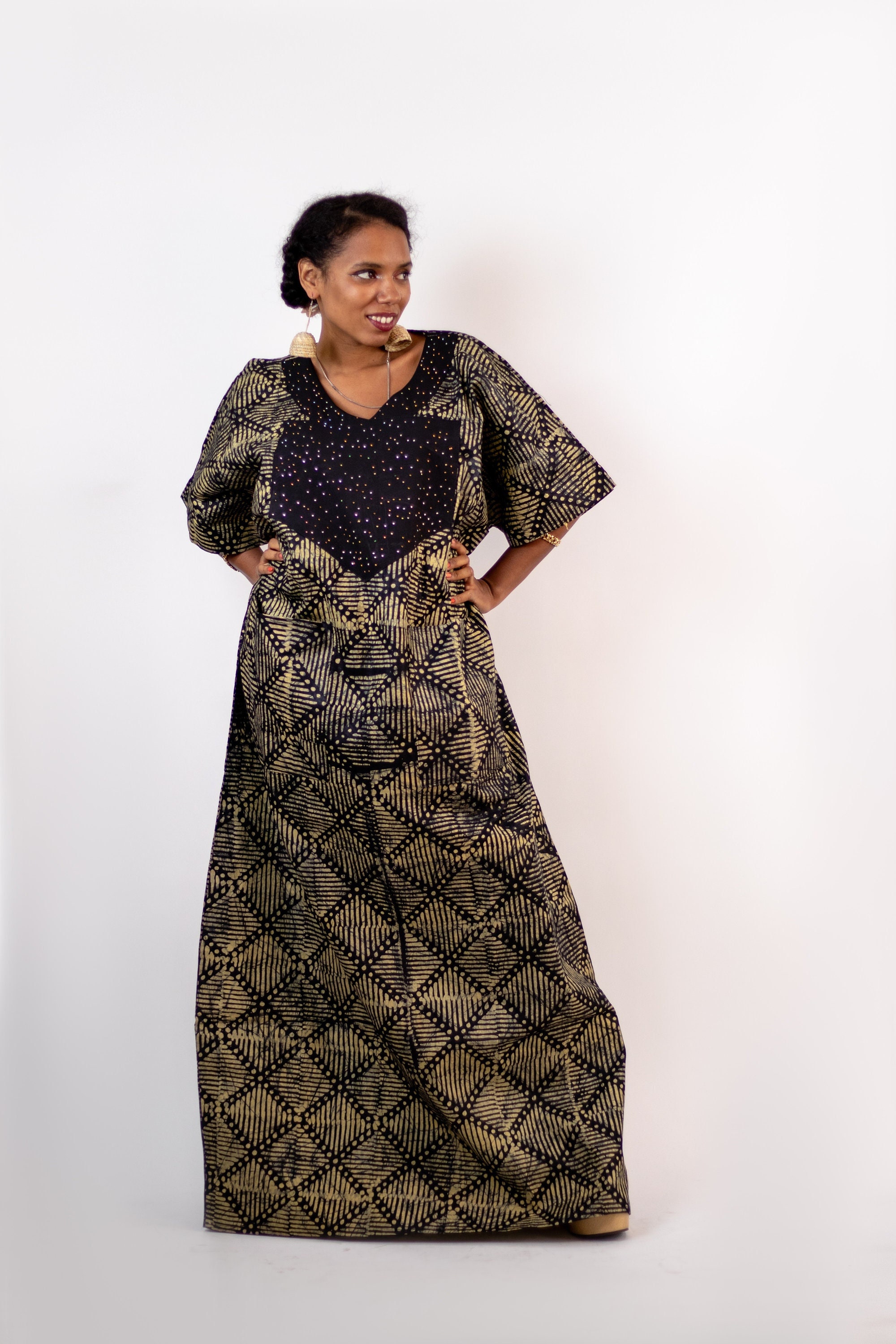Adire Bubu| Adire Dress | Maxi Dress |silk Satin Kaftan| Tie and Dye ...