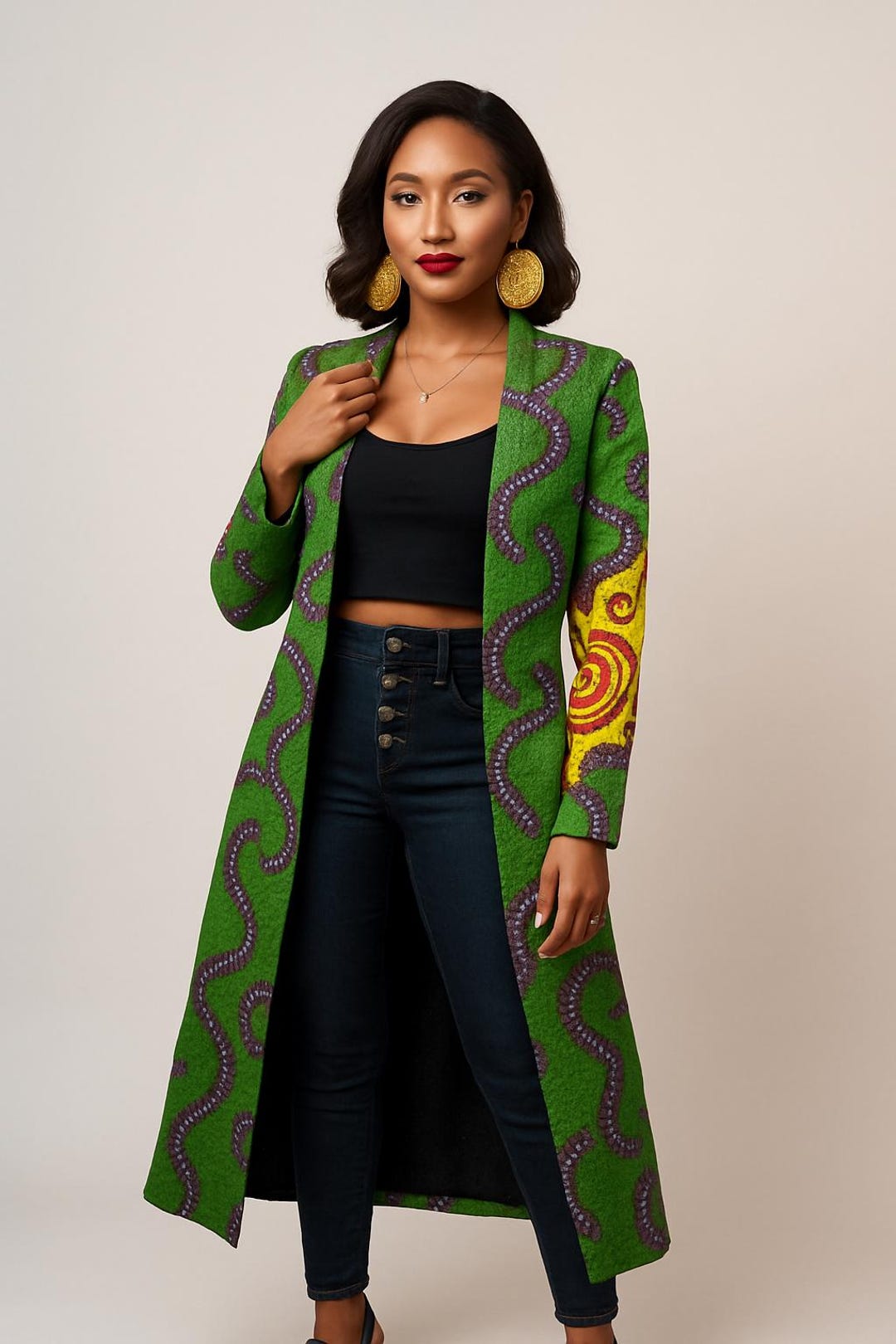 African Ankara Jacket|african Print Long Jacket| African Print Long ...