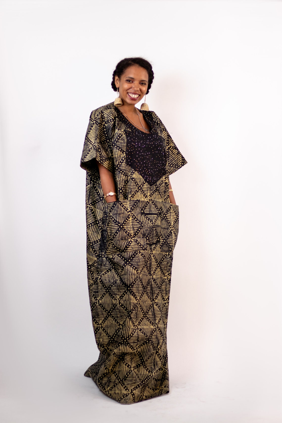 Adire Bubu| Adire Dress | Maxi Dress |silk Satin Kaftan| Tie and Dye ...