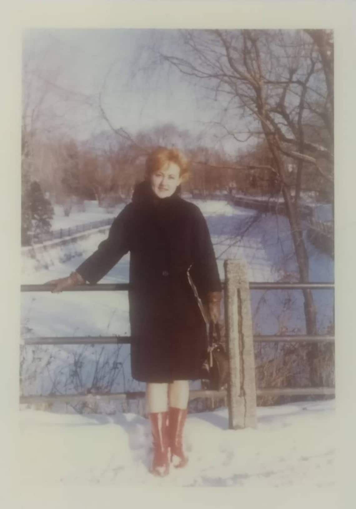 Vintage Colour Photo Lady Poses in the Snow 1960s Original | Etsy