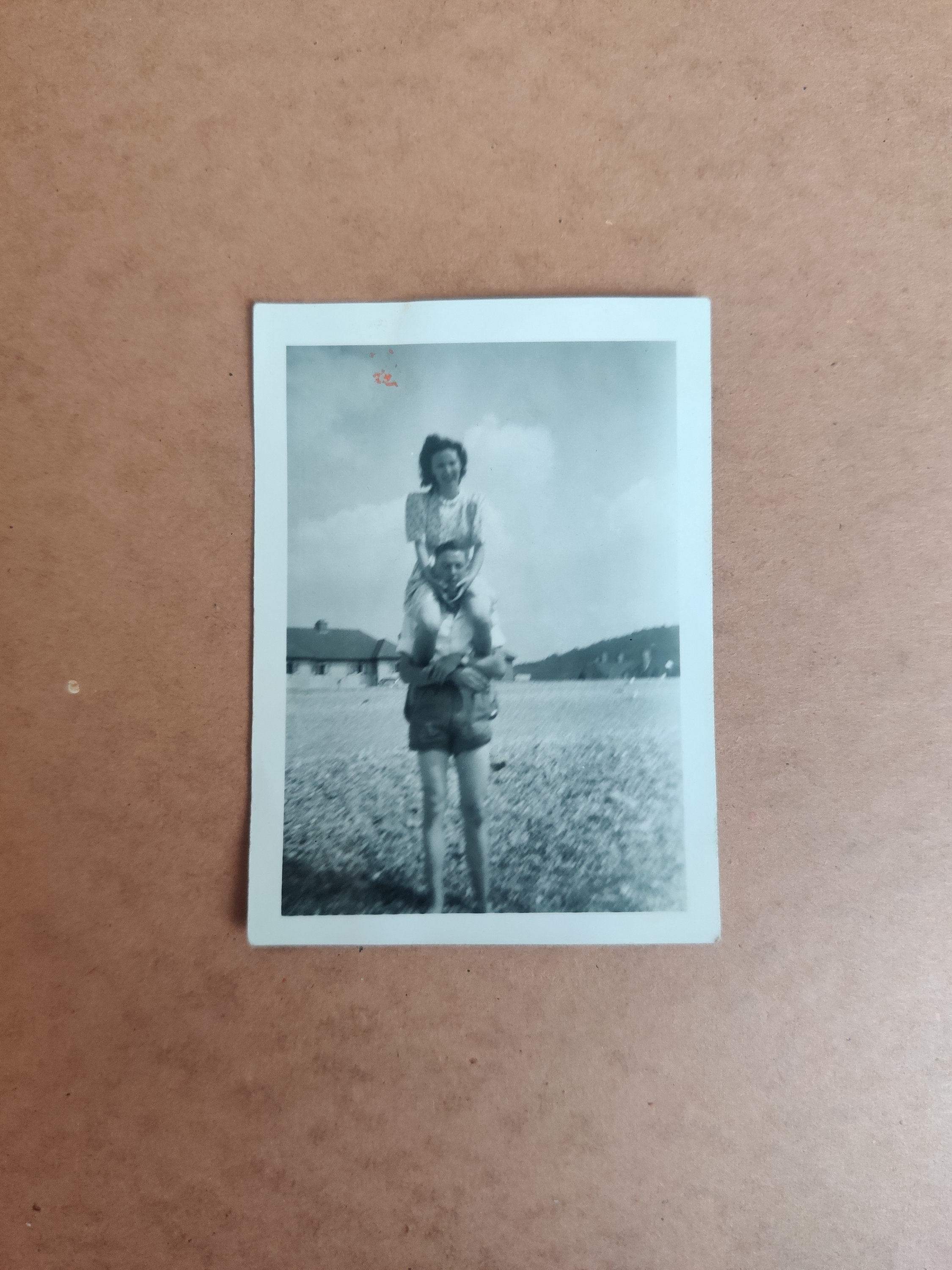 Shoulder Ride on the Beach Portrait Seaton 1947, Black and White Photo ...